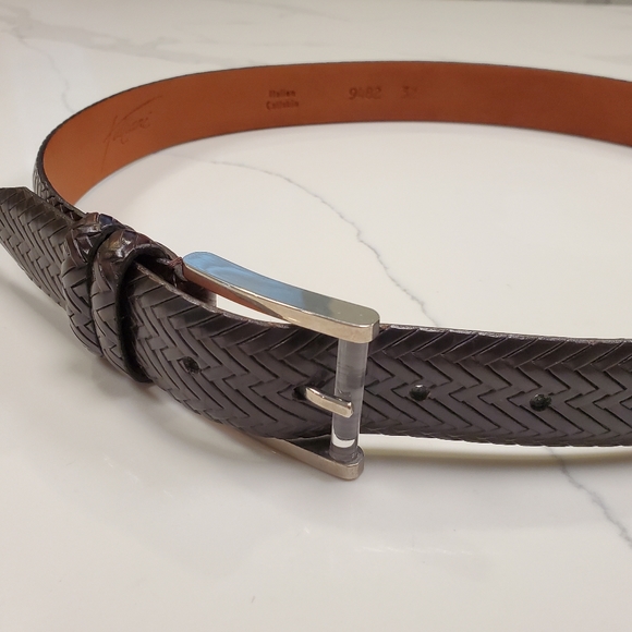 Tulliani | Accessories | Tulliani Textured Brown Dress Belt Italian ...